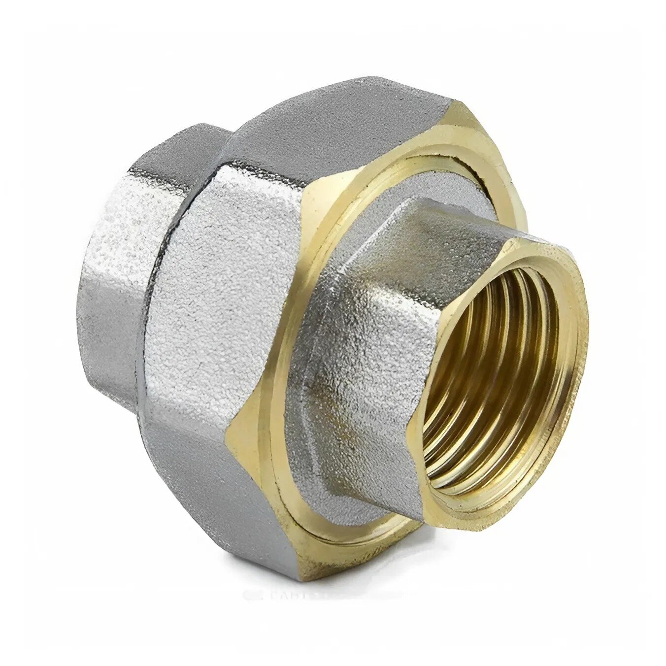 Соединитель латунь никель американка Ду 40 (1 1/2") прямой ВР/ВР 9012 ГОСТ 32585-2013 Aquasfera 9012-05