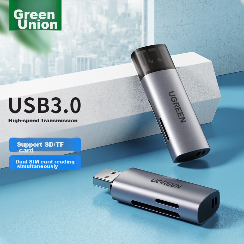 Lulian USB3.0 High-Speed Card Reader SD/TF Multi-In Card Reader Compatible with Smartphones, DSLR Cameras, Dash Cams, Surveillance, Storage Memory Cards Dual Card Dual Read 60723