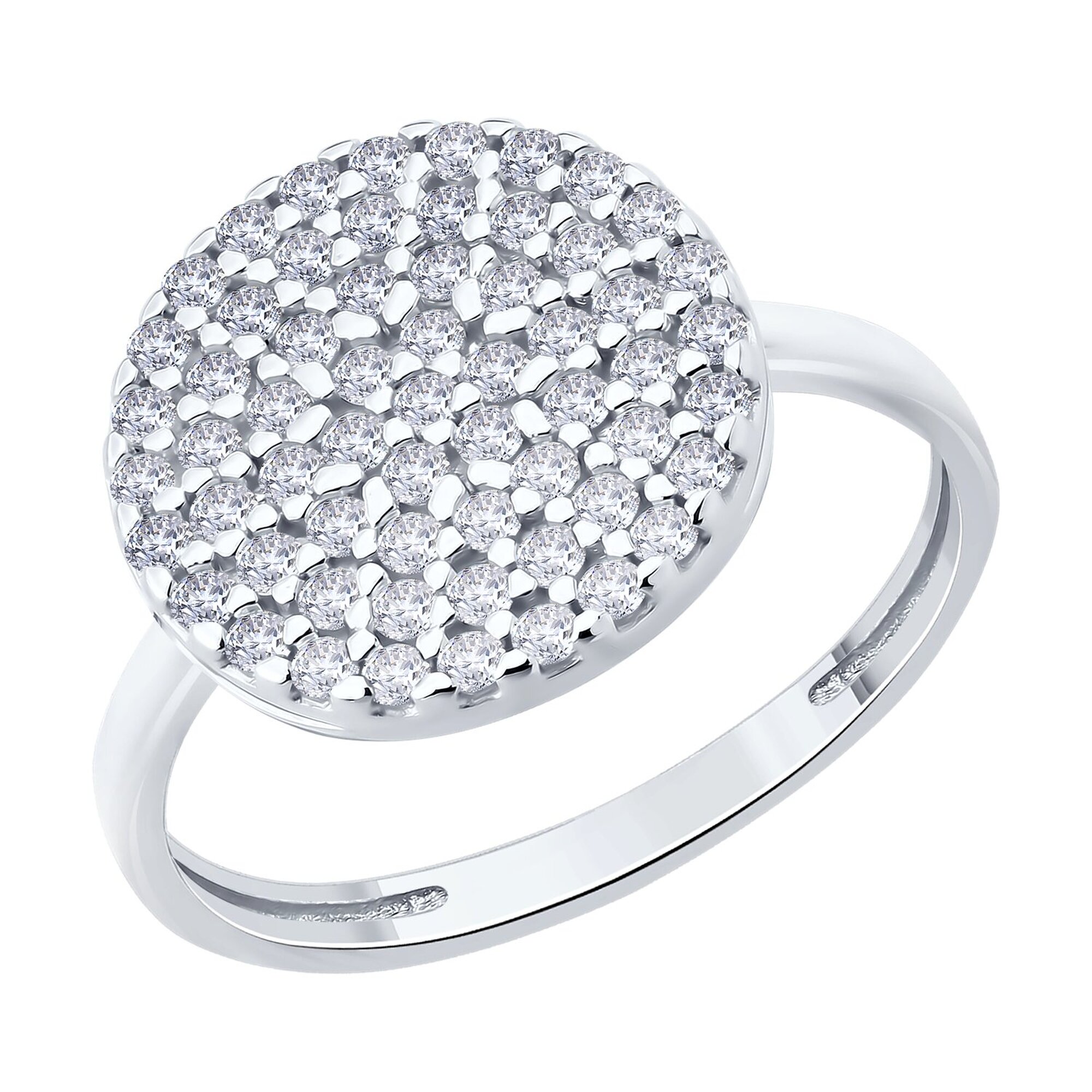 Кольцо, серебро, 925 проба, родирование, фианит