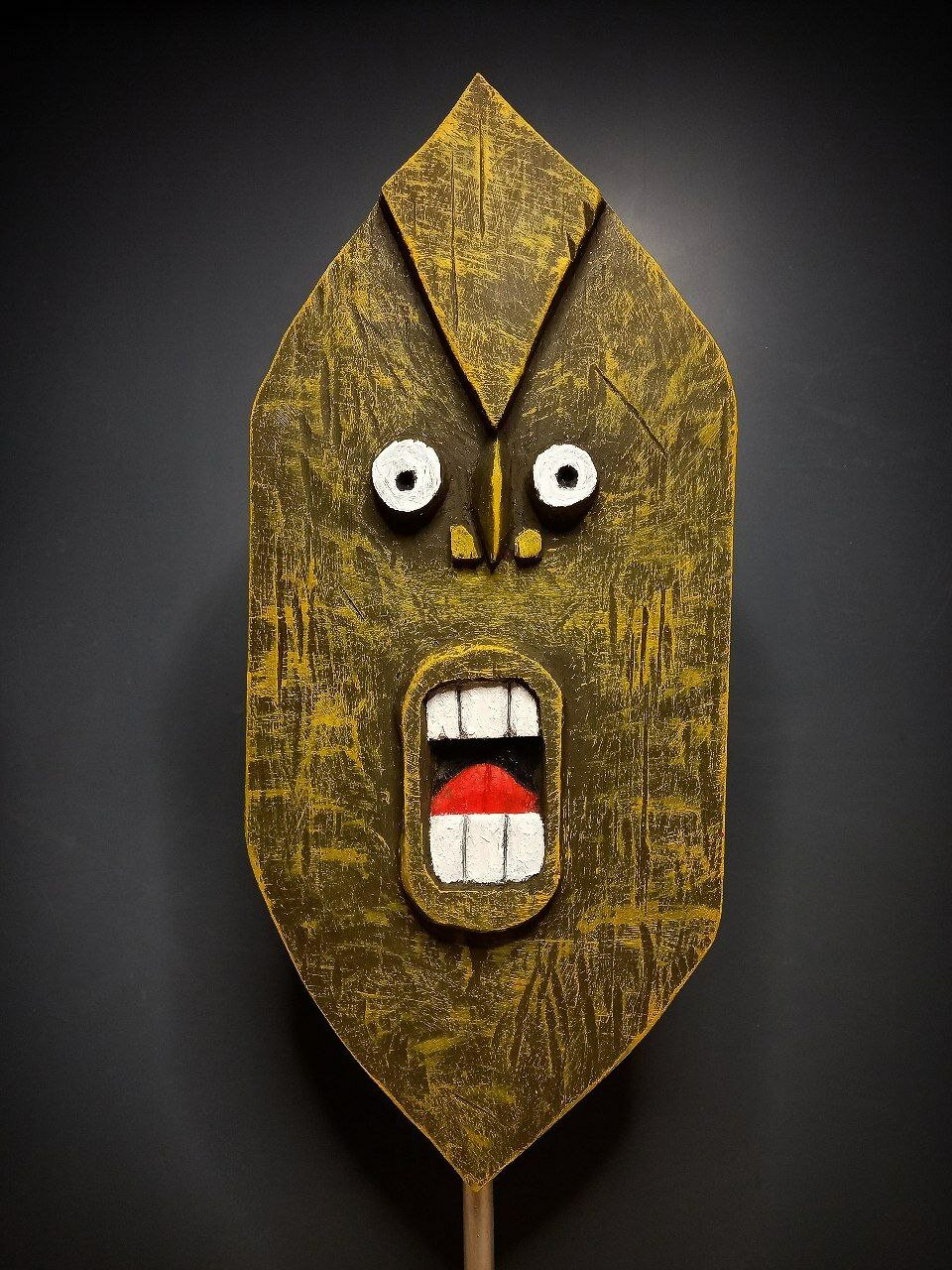 Настенная маска/панно деревянная на стену для дома и офиса / украшение настенное Африканская маска