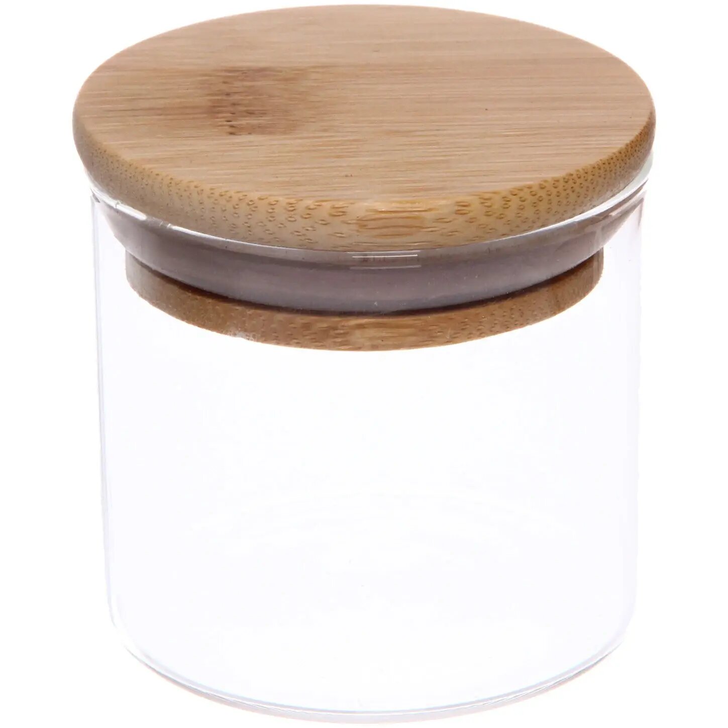 Стеклянная банка для продуктов 100мл «Хай-Тек», бамбуковая крышка, 6,5*7см