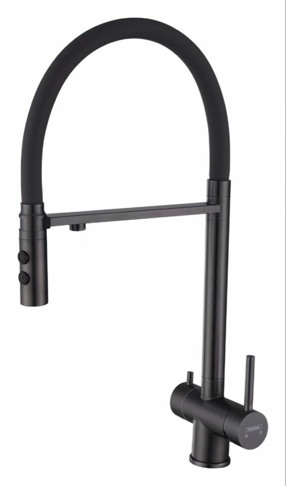 15057-P Смес. для кухни под фильт, магнит. (Графит+ЧЕР.) HANSEN