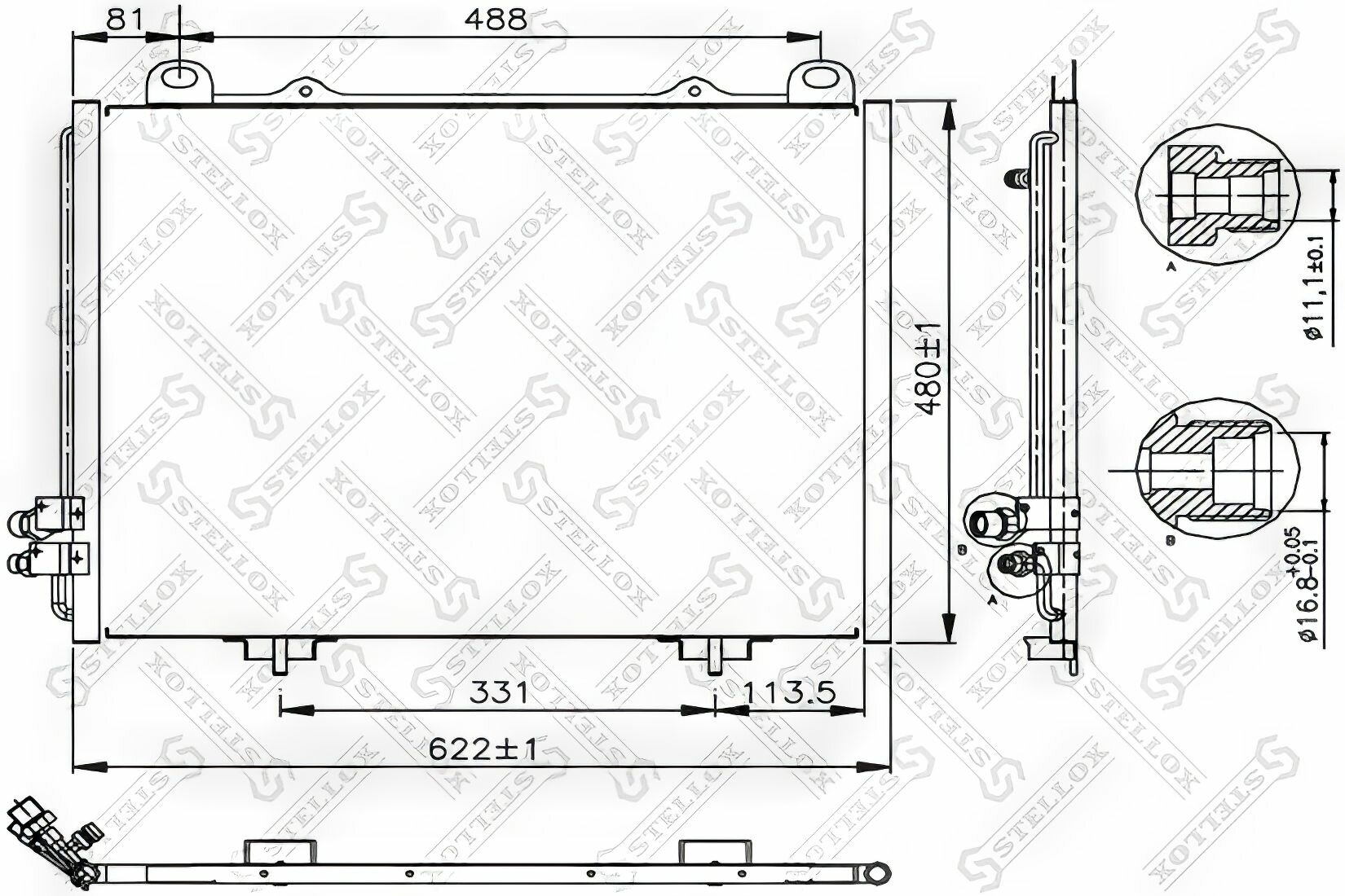 Радиатор кондиционера для Мерседес Е-Класс 10-45009-SX STELLOX