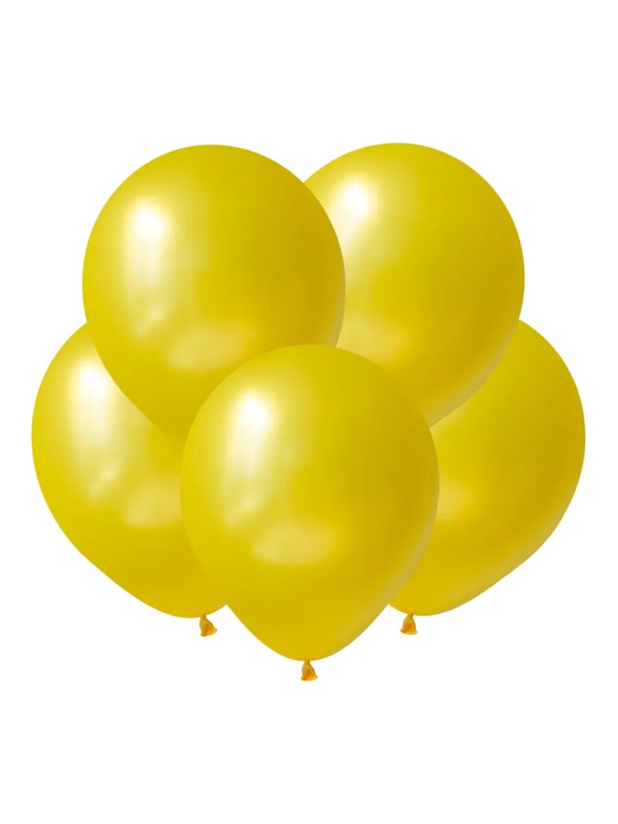 Желтый, Металл / Yellow, латексный шар (12"/30 см ) 50 шт. / Веселый праздник