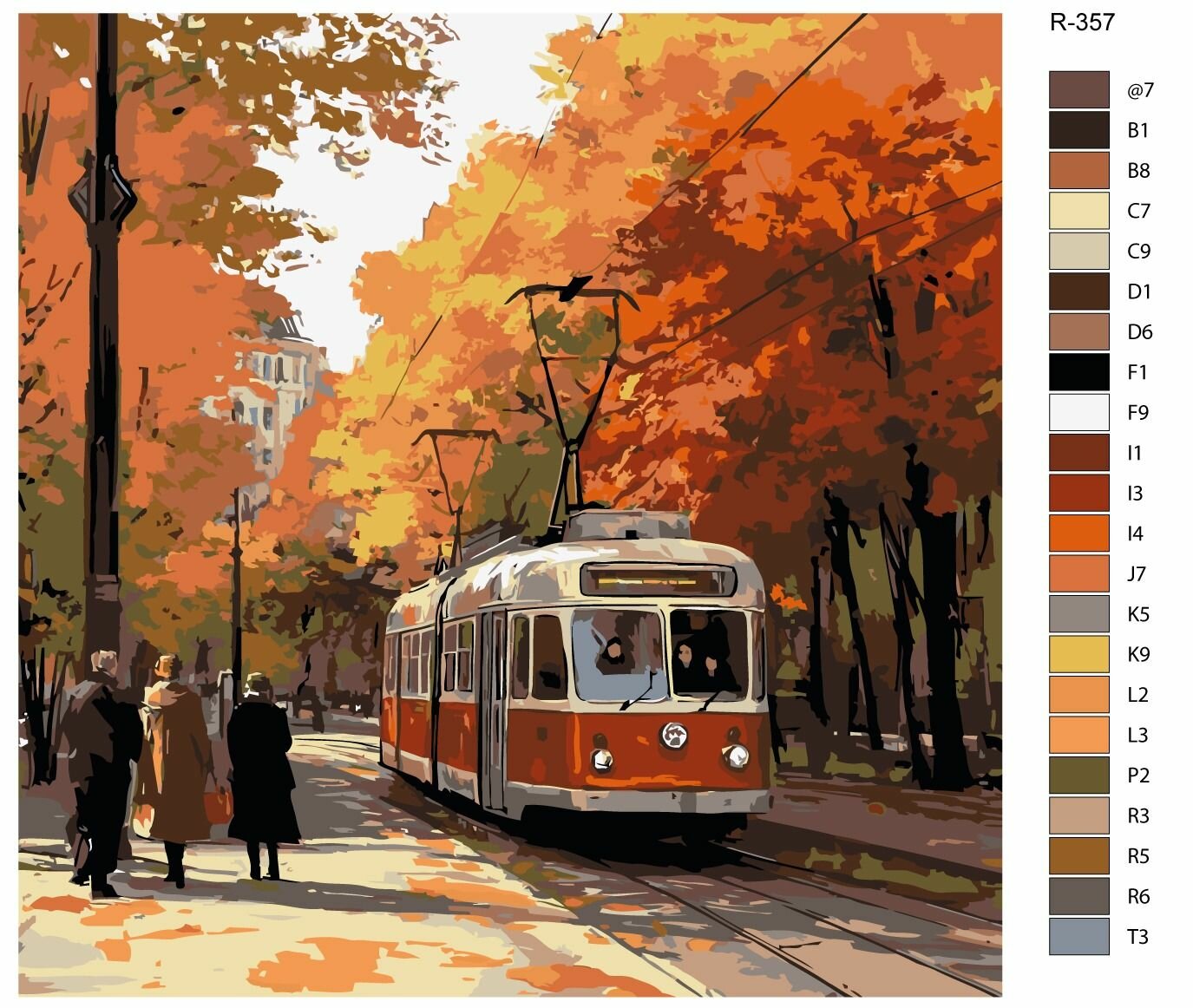 Картина по номерам R-357 "Советский троллейбус" 40х40 см