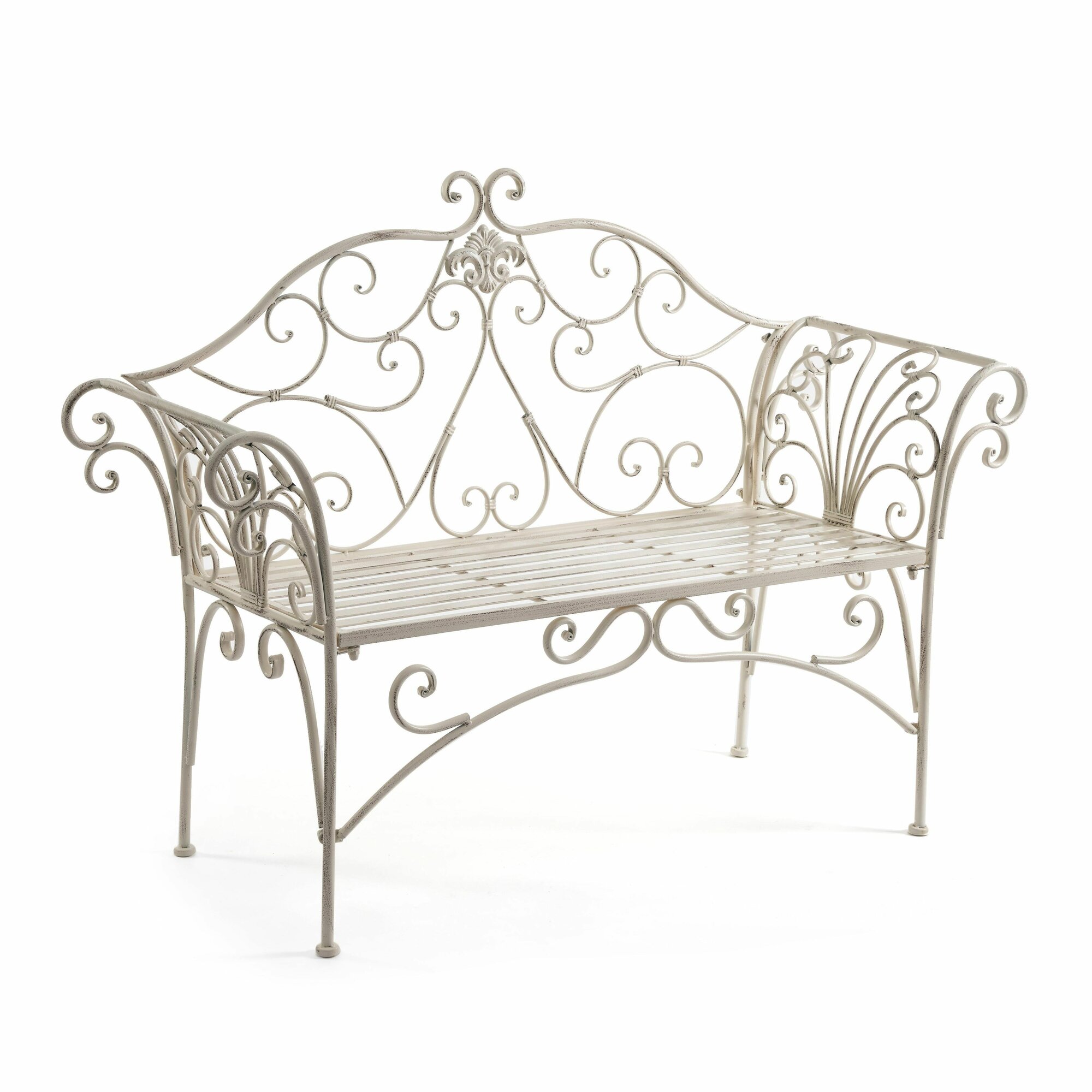 Скамья TetChair BEAUJOLAIS (mod. PL08-8574), металл, белый антик