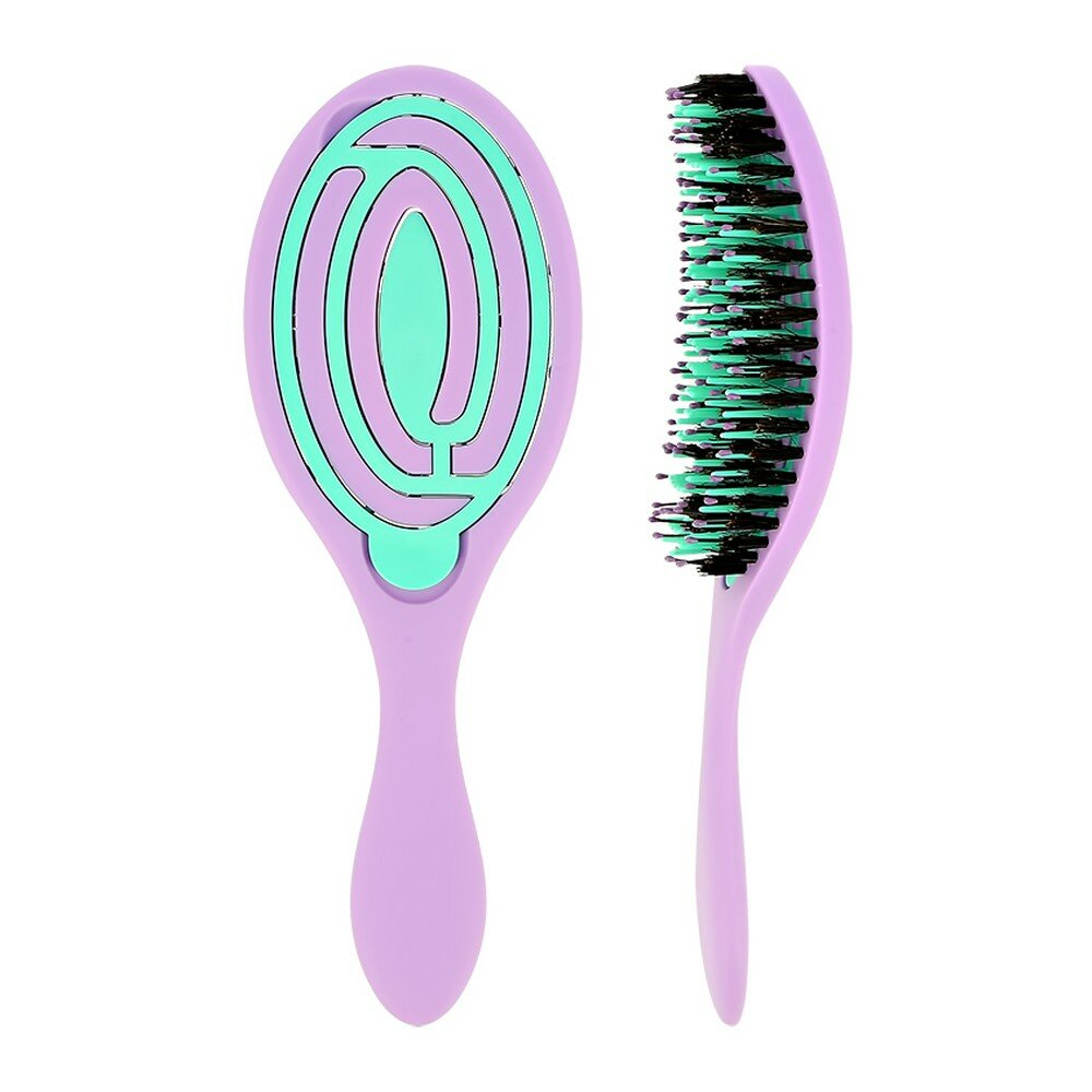 Расческа Lady Pink, для сушки волос, массажная, пластик, черная щетина, 1 шт.