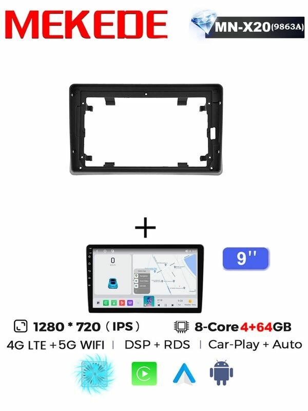 Магнитола 9" Mekede MN X20 Pro 4/64 Gb Toyota Land Cruiser 10 J100 100 1998-2007 carplay