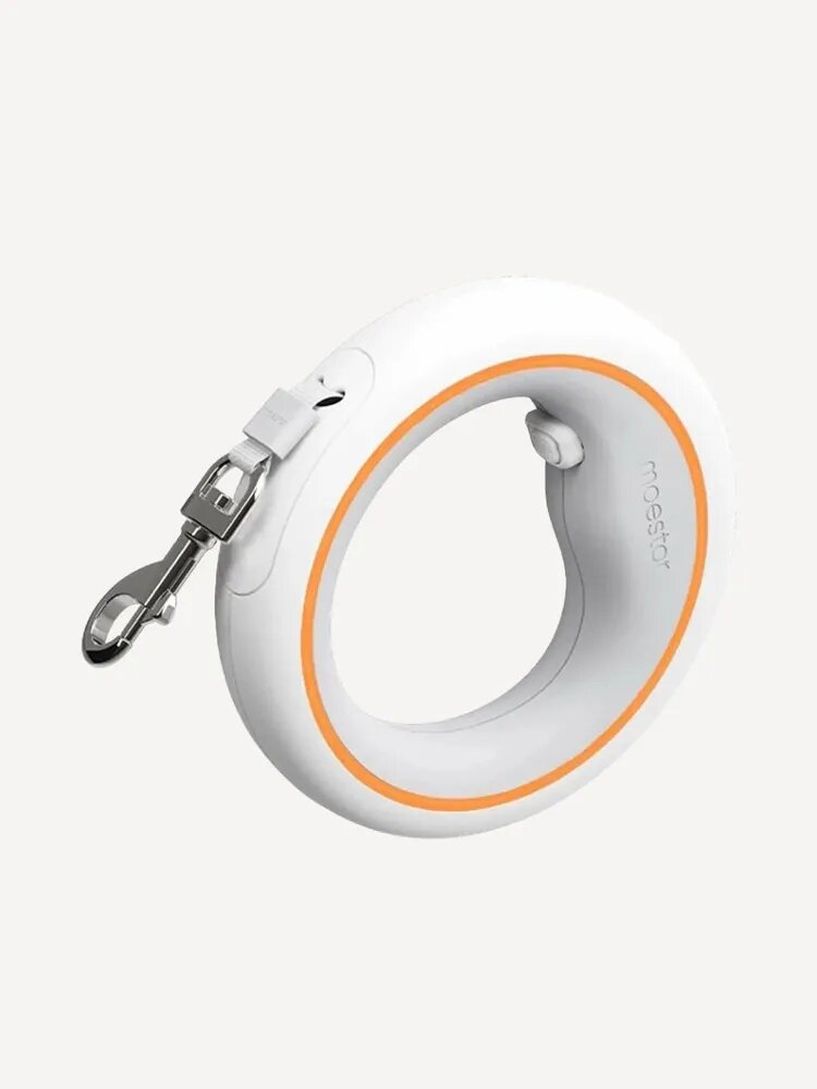 Поводок рулетка для собак Moestar UFO Retractable Leash 2 Air (Бело-оранжевый)