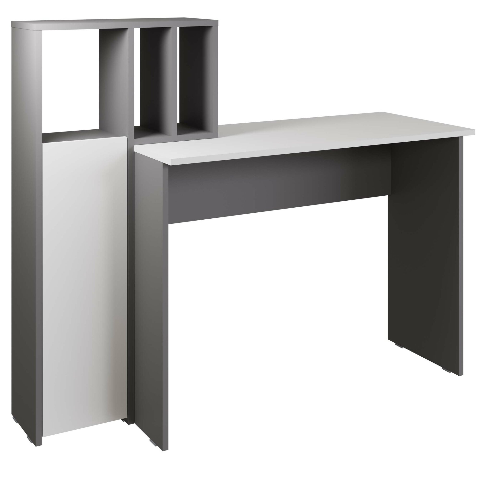 Стол рабочий комбинированный лайт/Серый шифер/Белый/МК (Атмосфера)