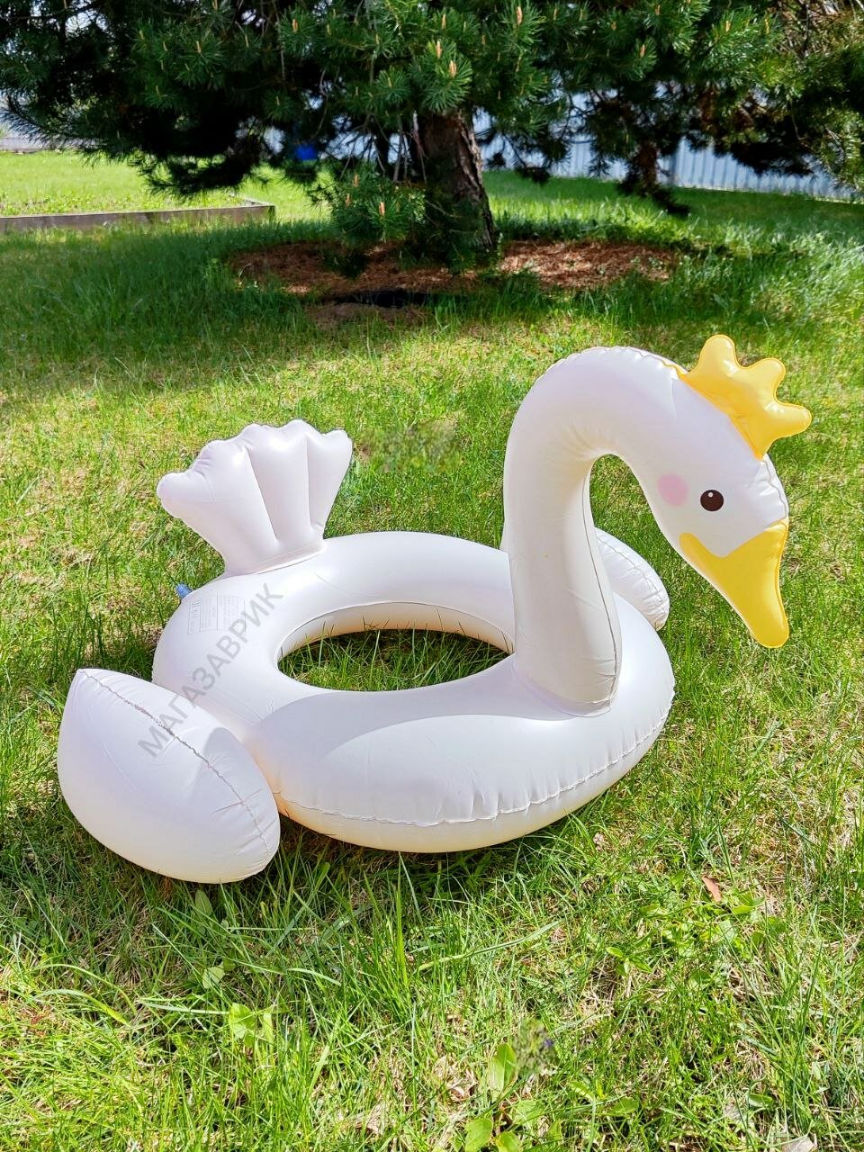 Надувной круг для плавания Лебедь с крыльями 90 см