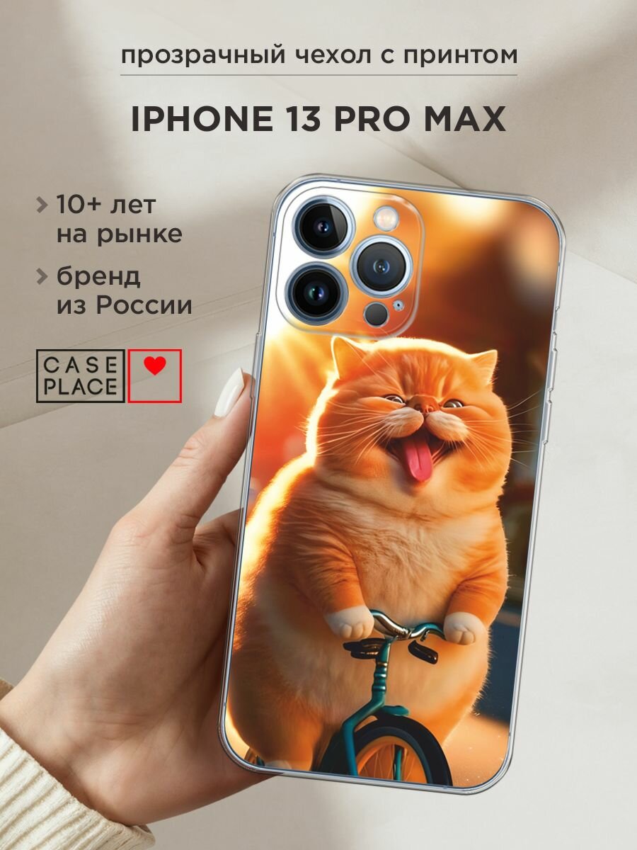 Чехол на Apple iPhone 13 Pro Max / Айфон 13 Про Макс с принтом "Кот на велике"