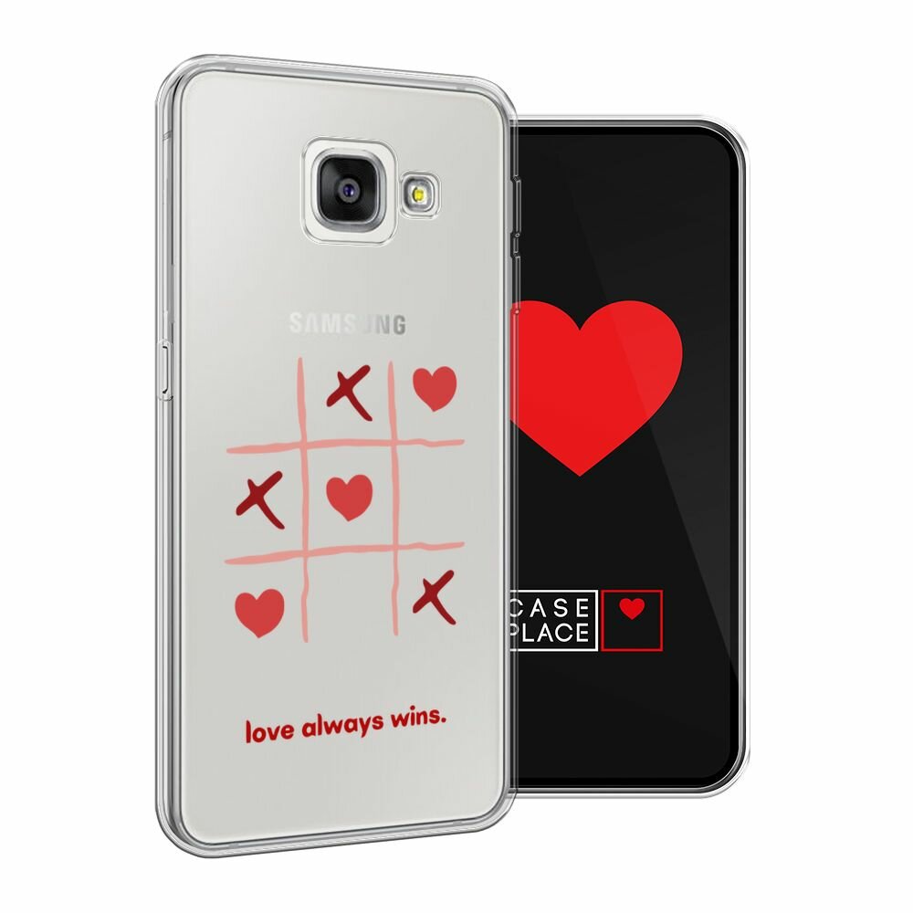 Чехол на Samsung Galaxy A3 2016 / Самсунг Галакси А3 2016 с принтом "love always wins - 14 февраля", прозрачный — фото 1