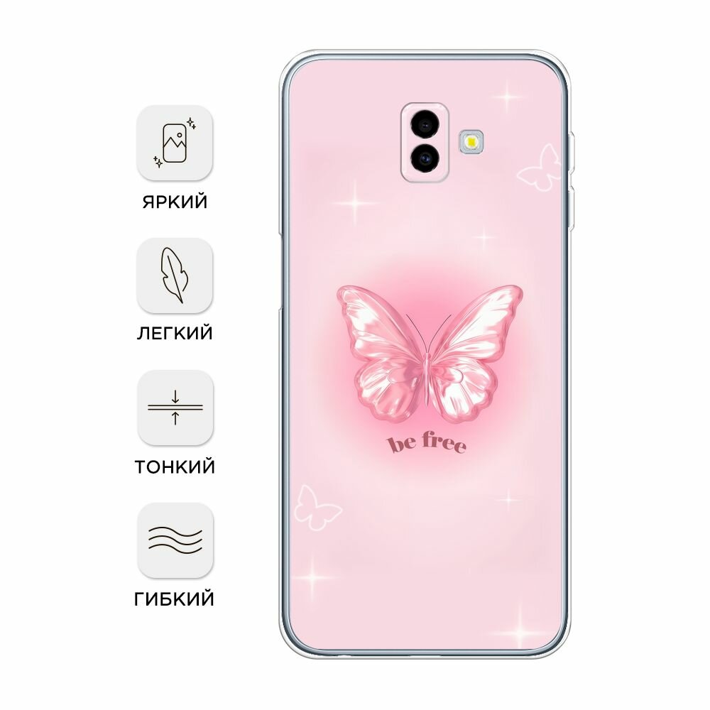 Чехол на Samsung Galaxy J6 + / Самсунг Галакси J6 Плюс 2018 с принтом "Be free butterfly 1" — фото 1