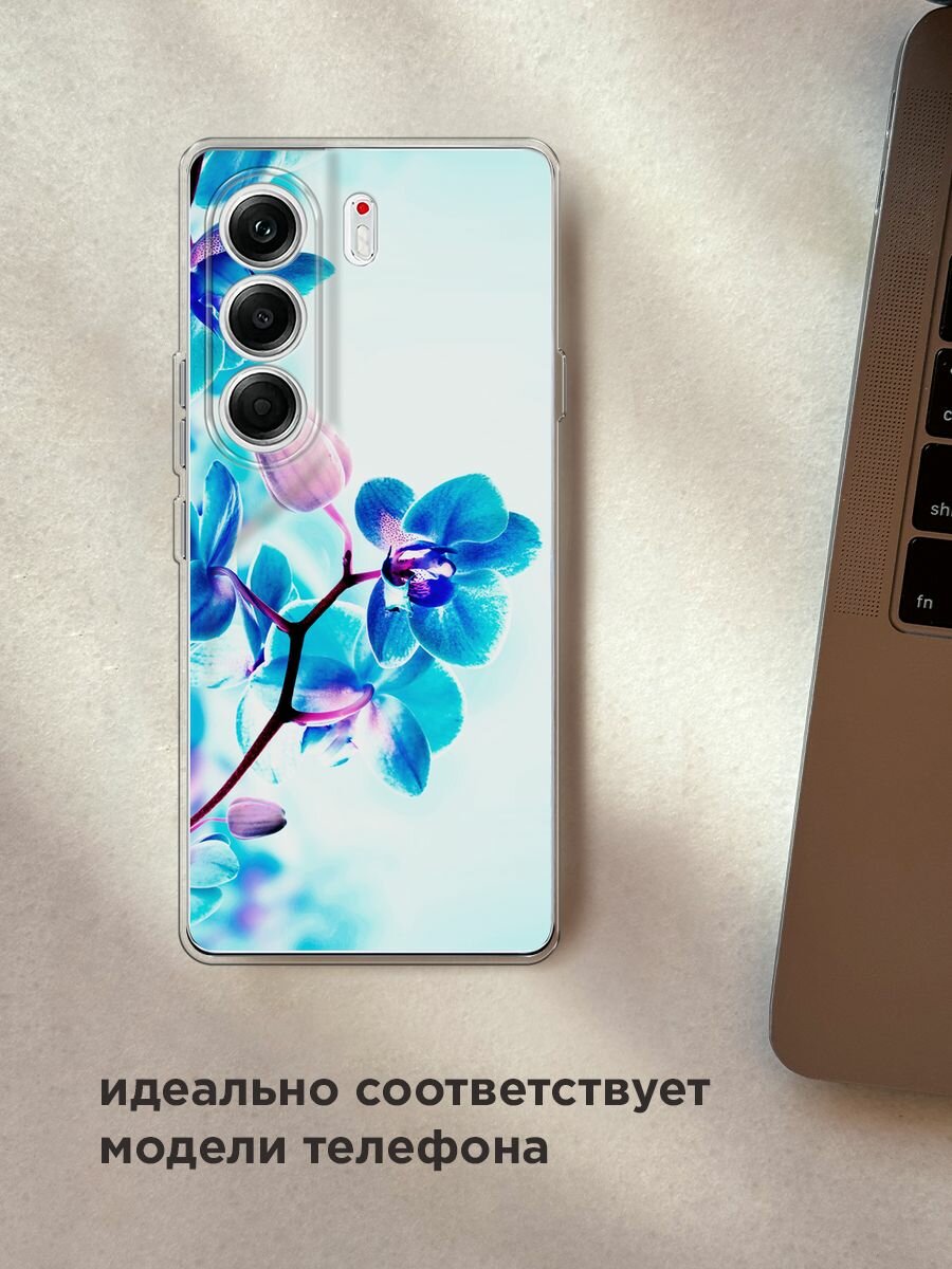 Чехол на Tecno Camon 40 Pro 5G / Текно Камон 40 Про 5G с принтом "Голубая орхидея" — фото 1