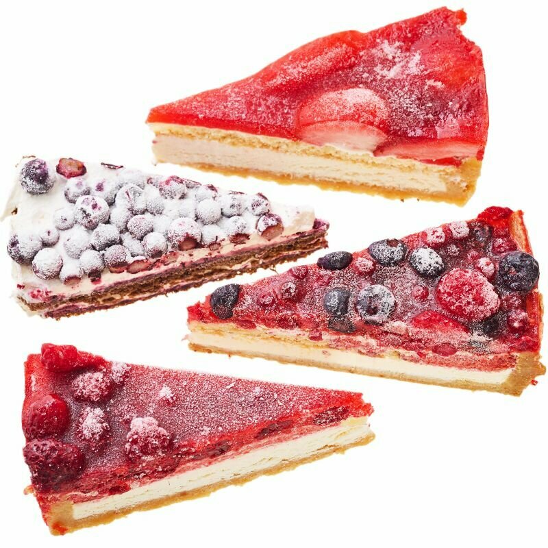 Торт чизкей фруктовое ассорти 4 вкуса, 12 порций, 1,61кг замороженный