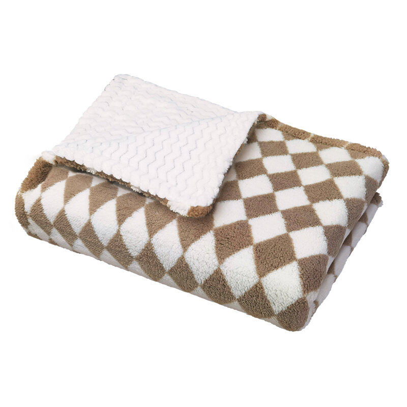 Электрические пледы KONKA, khaki rhombic flannel, 100*65 см, мягкий материал, стильный дизайн, комфортное использование