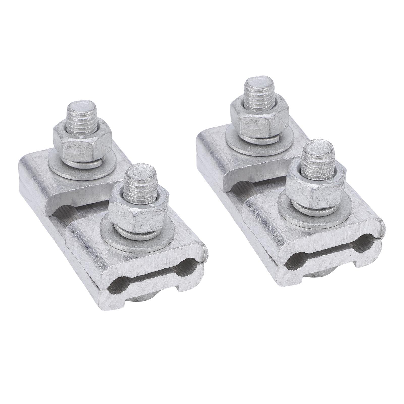 2 шт. параллельных канавочных зажима из экструдированного алюминиевого сплава с 2 болтами. Параллельные канавочные зажимы для проводов сечением 16-25 мм².