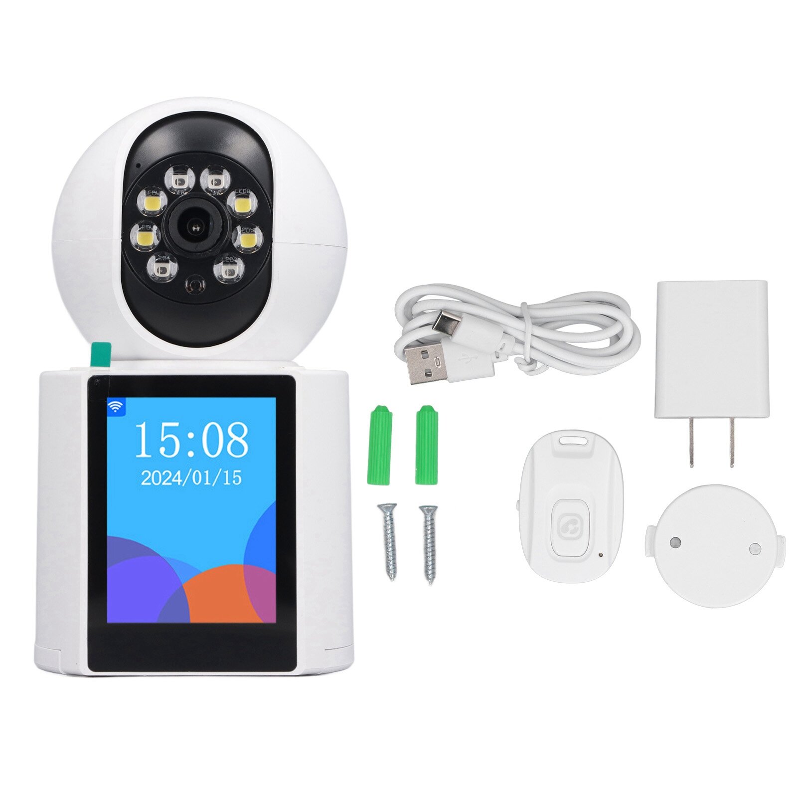 Двусторонняя видеокамера 3MP HD вращающаяся камера ночного видения для дома видеозвонок камера безопасности для пожилых детей домашних животных