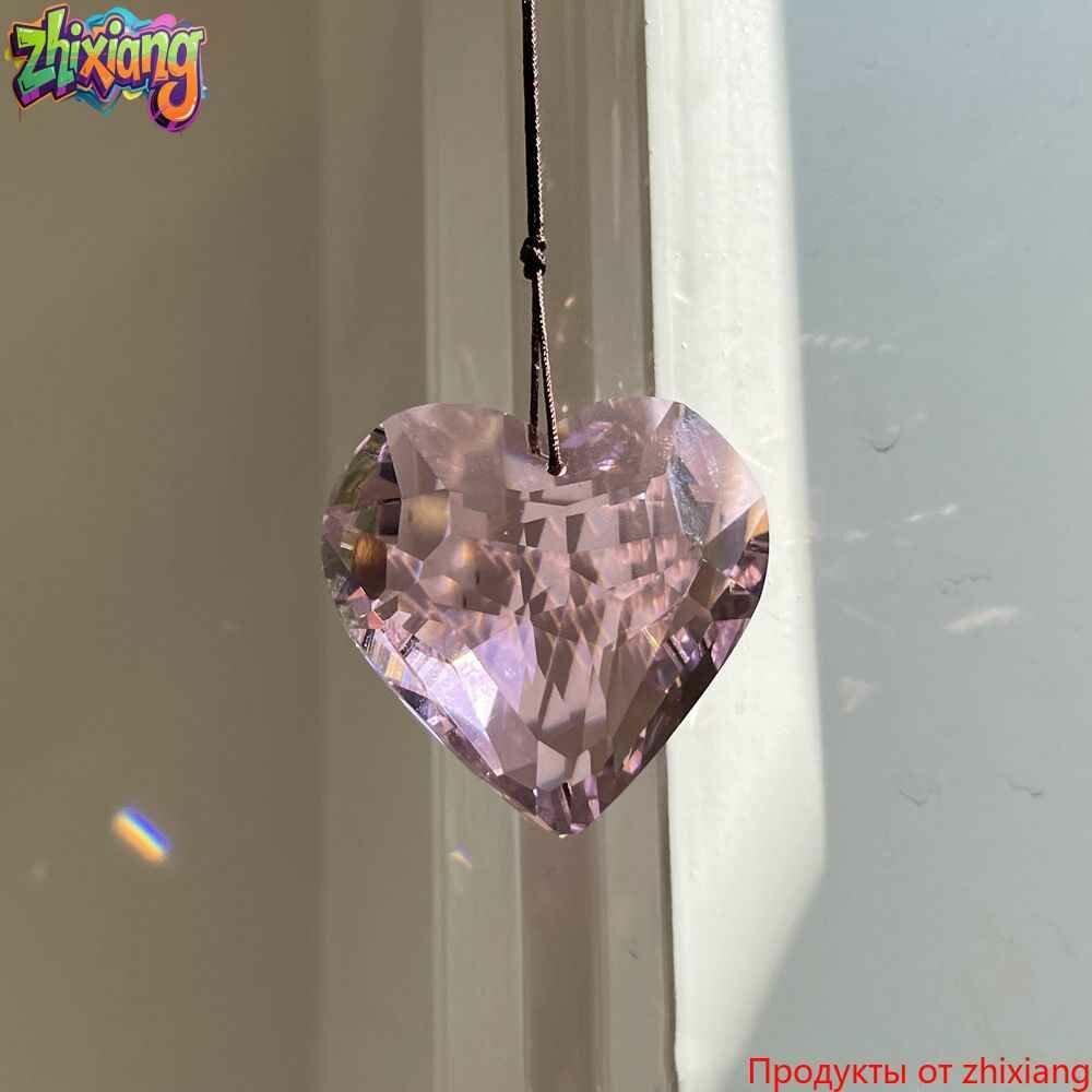 Хрустальная призма в виде персикового сердца диаметром 45 мм Ловец солнца