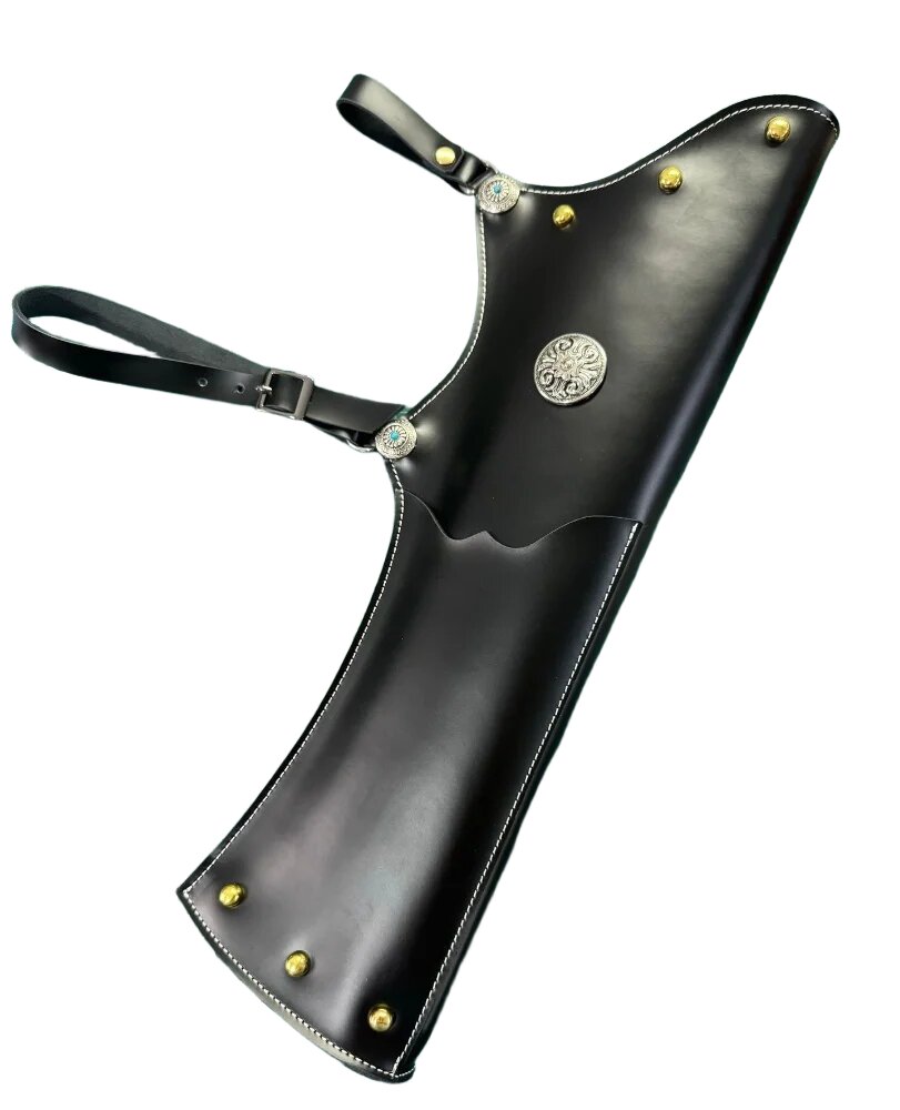 JUNXING Ретро колчан из воловьей кожи для лука Front opening