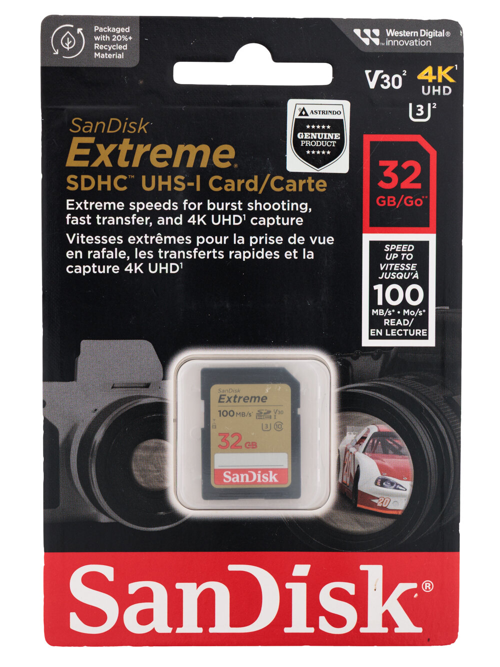 Карта памяти 32GB SanDisk SDHC UHS-I U3 V30 Extreme Class 10 100/60mb/s