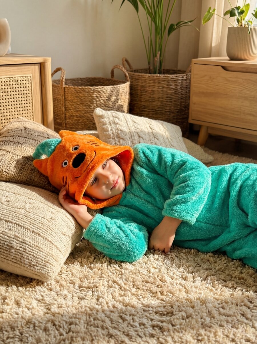 Кигуруми  Три кота, размер 104-110, бирюзовый