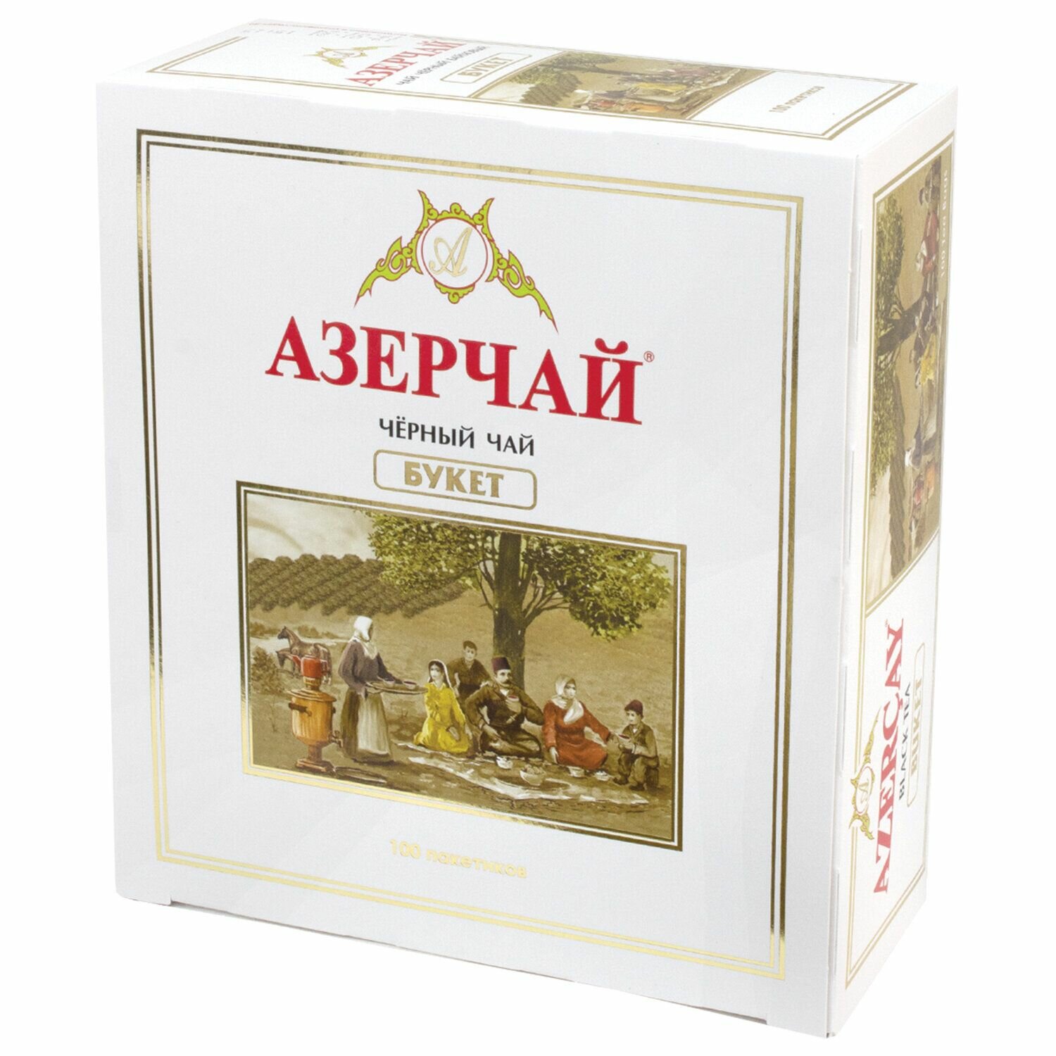 Чай азерчай "Букет" черный, 100 пакетиков по 2 г, 419831