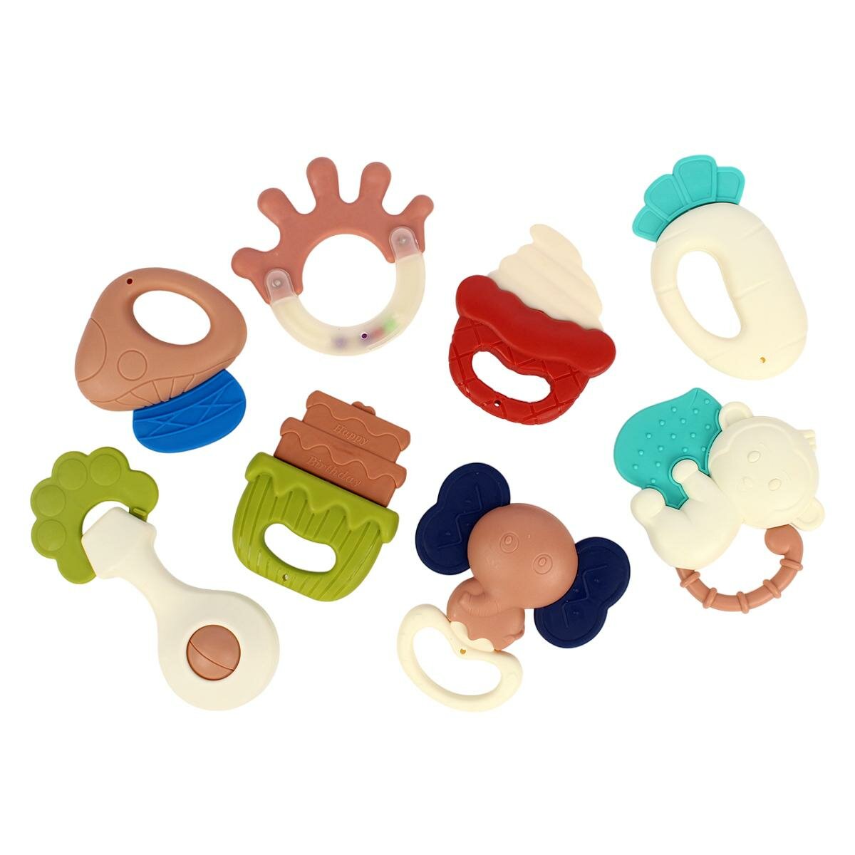 Набор прорезывателей 'Baby Love', 8 шт, силикон/пластик, разные формы