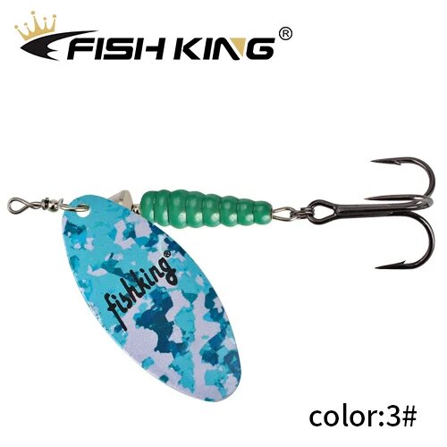 FISH KING Новая Металлическая приманка для рыбной ловли, Спиннер в форме листьев ивы, Высококачественная жесткая искусственная Рыболовная Снасть для щуки