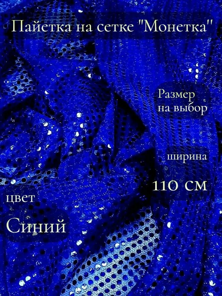 Пайетка на сетке "Монетка'