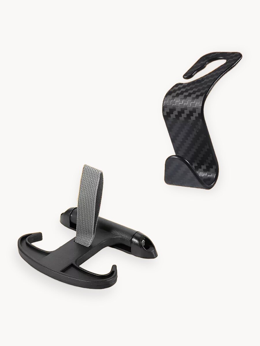 CARIUS Крючок вешалка в багажник автомобиля, крючок на подголовник черный