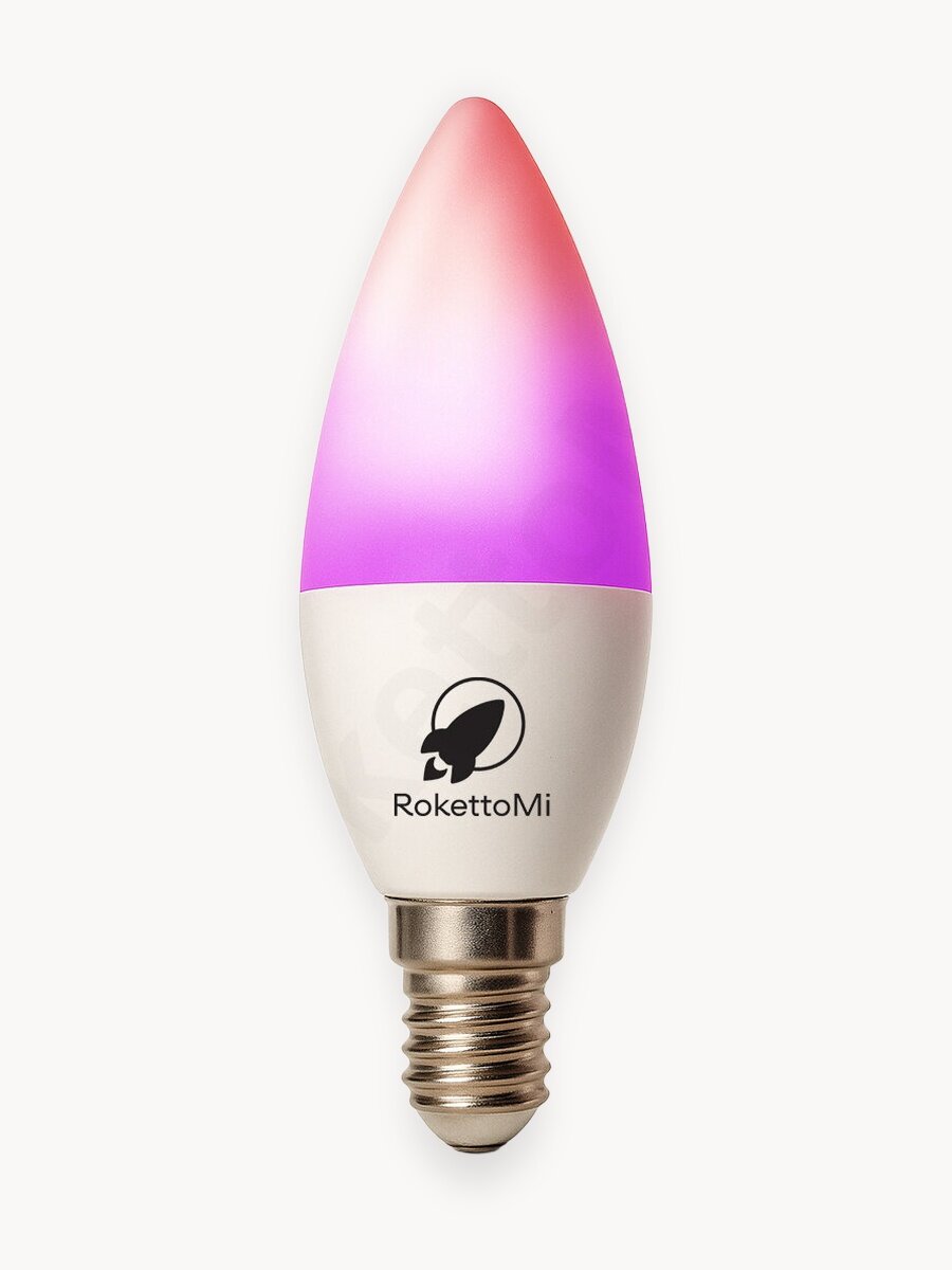 Умная светодиодная лампочка RGB E14 с Wi-Fi, Яндекс Алисой, 5W