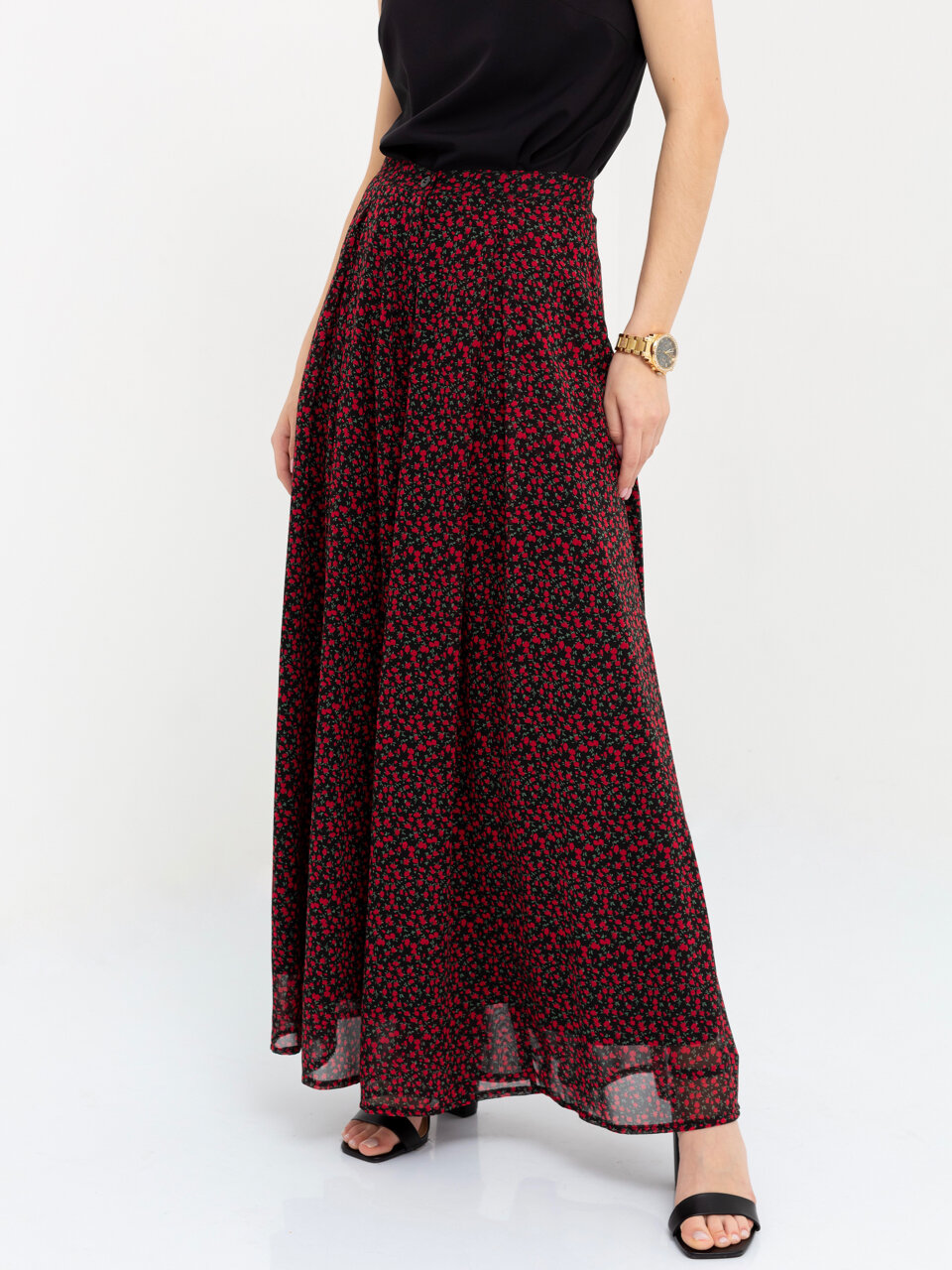 Брюки палаццо юбка-брюки летние из креп-шифона