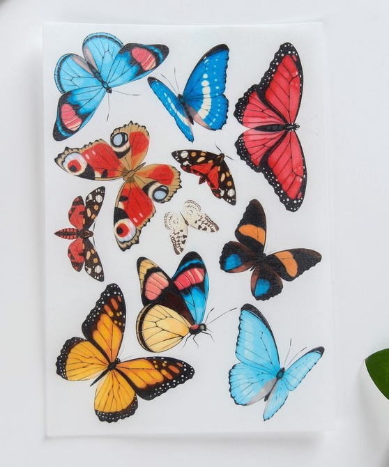 Вафельные картинки съедобные «Бабочки» 1 лист А5