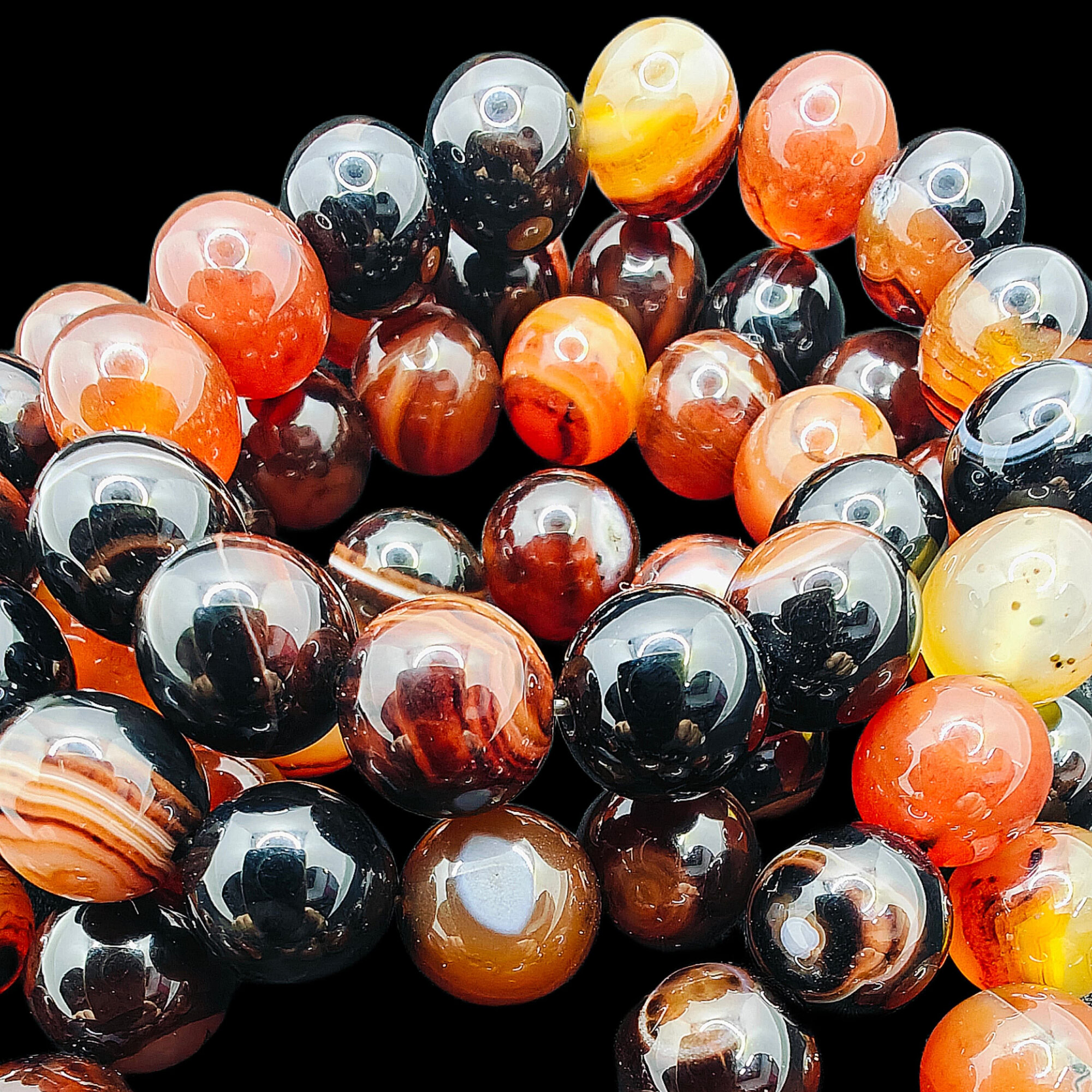 Агат красный бусины шарик 8 мм, 36-38 см/нить, около 46 шт, для браслетов, бус, украшений