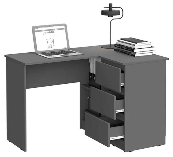 Стол угловой графит матовый 124x85x77