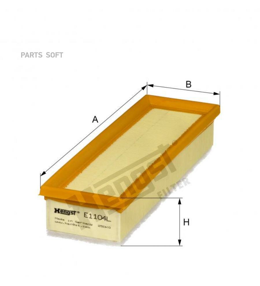 E1104L HENGST FILTER Фильтр воздушныйRENAULT Фильтр воздушныйI 2013