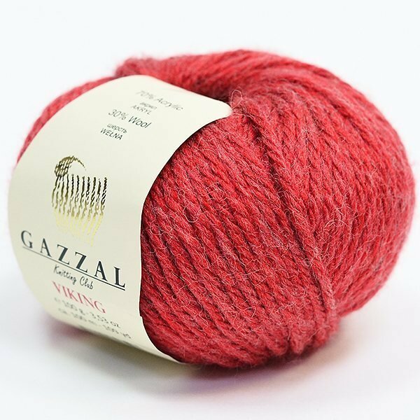 Пряжа Gazzal VIKING 4021 красный (4 мотка)