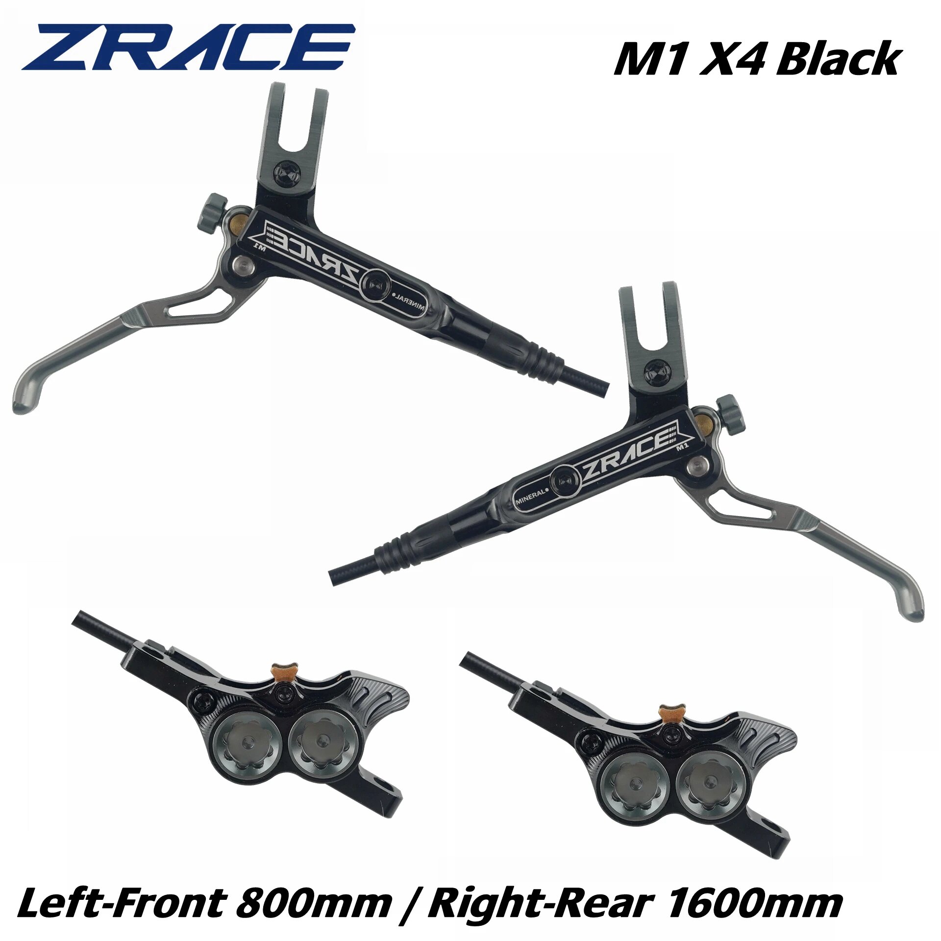 ZRACE M1 X4 Black, гидравлические тормоза для MTB