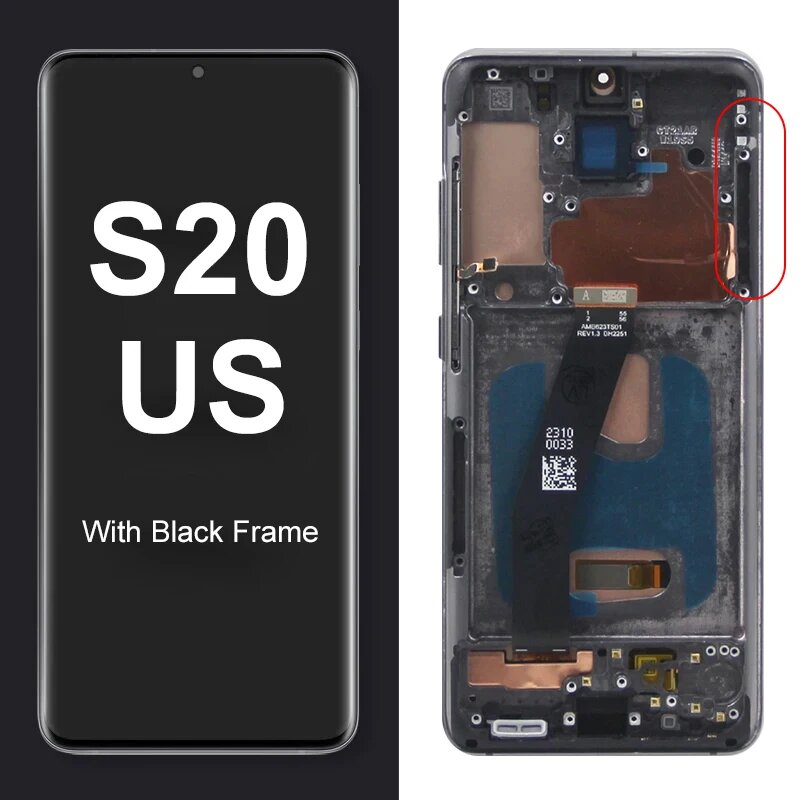 6,2-дюймовый экран для Samsung Galaxy S20 5G G981 G981F ЖК-дисплей с цифровым US Black Frame