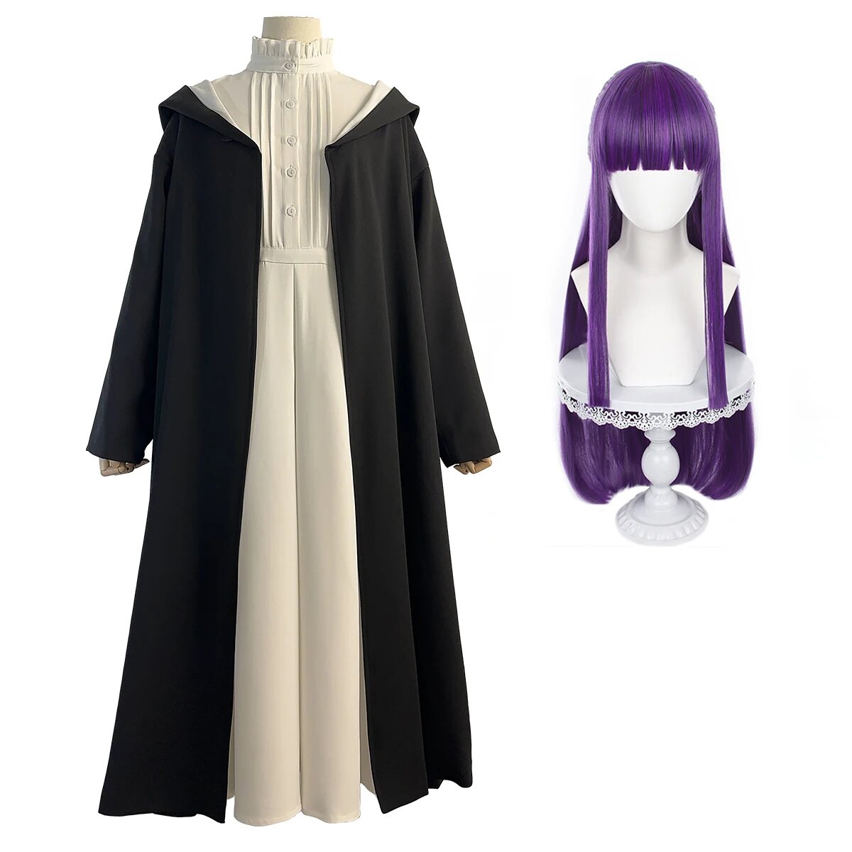 HOLOUN Косплей костюм Ферн Фиолетовый, S, Costume with Wig