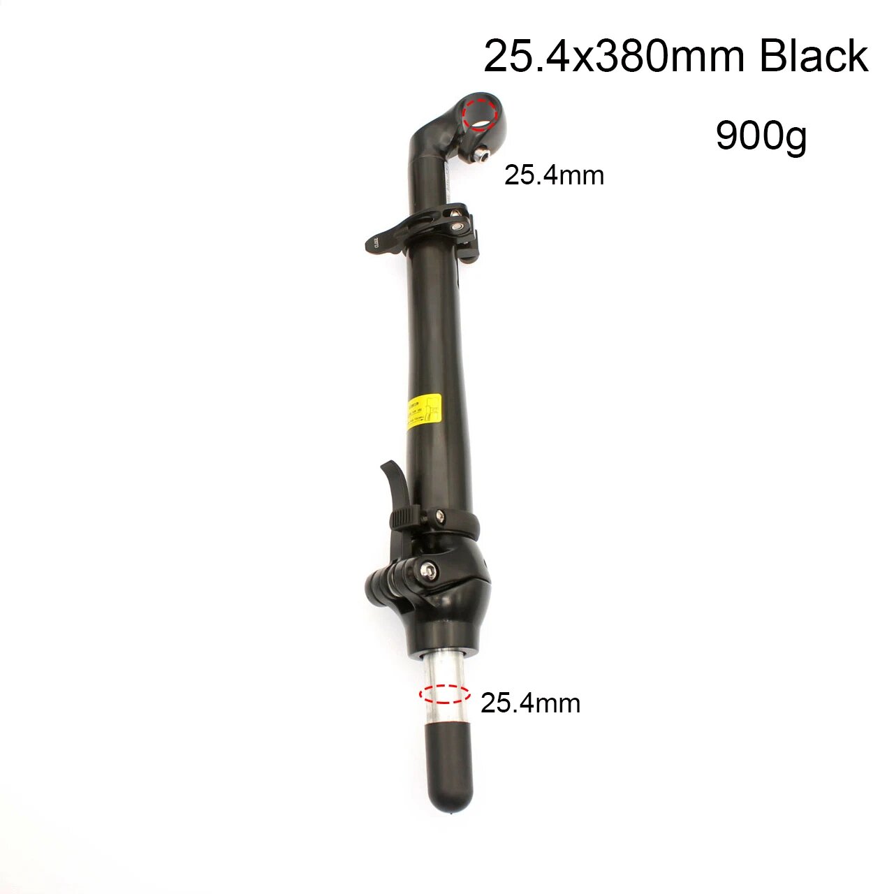 Вынос руля 25.4x380mm Black 900g