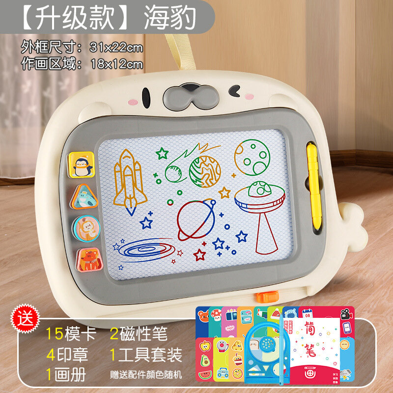 Детская большая магнитная доска для рисования и письма, для раннего развития, рисования и рисования карандашом, с функцией стирания, настольная игрушка для детского сада с подставкой.