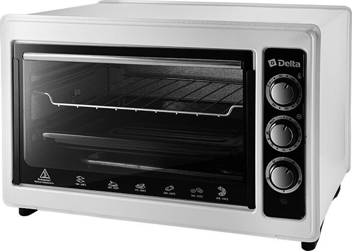 Духовка электрическая Delta D-0124 с грилем, объём 37 л, белая