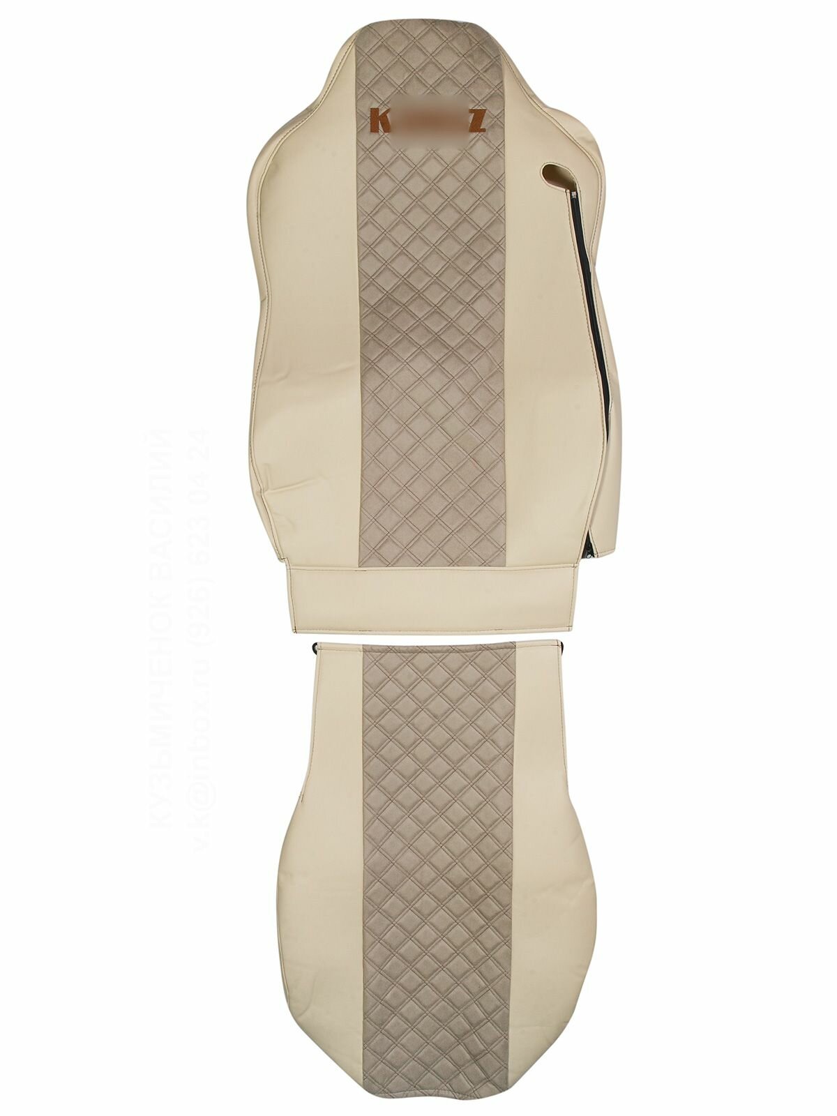 Чехлы на сиденья автомобиля KамаZ EURO (5490) 2013-2019 г. (2 высоких.) (Экокожа / алькантара) Сделано в России. (27286)