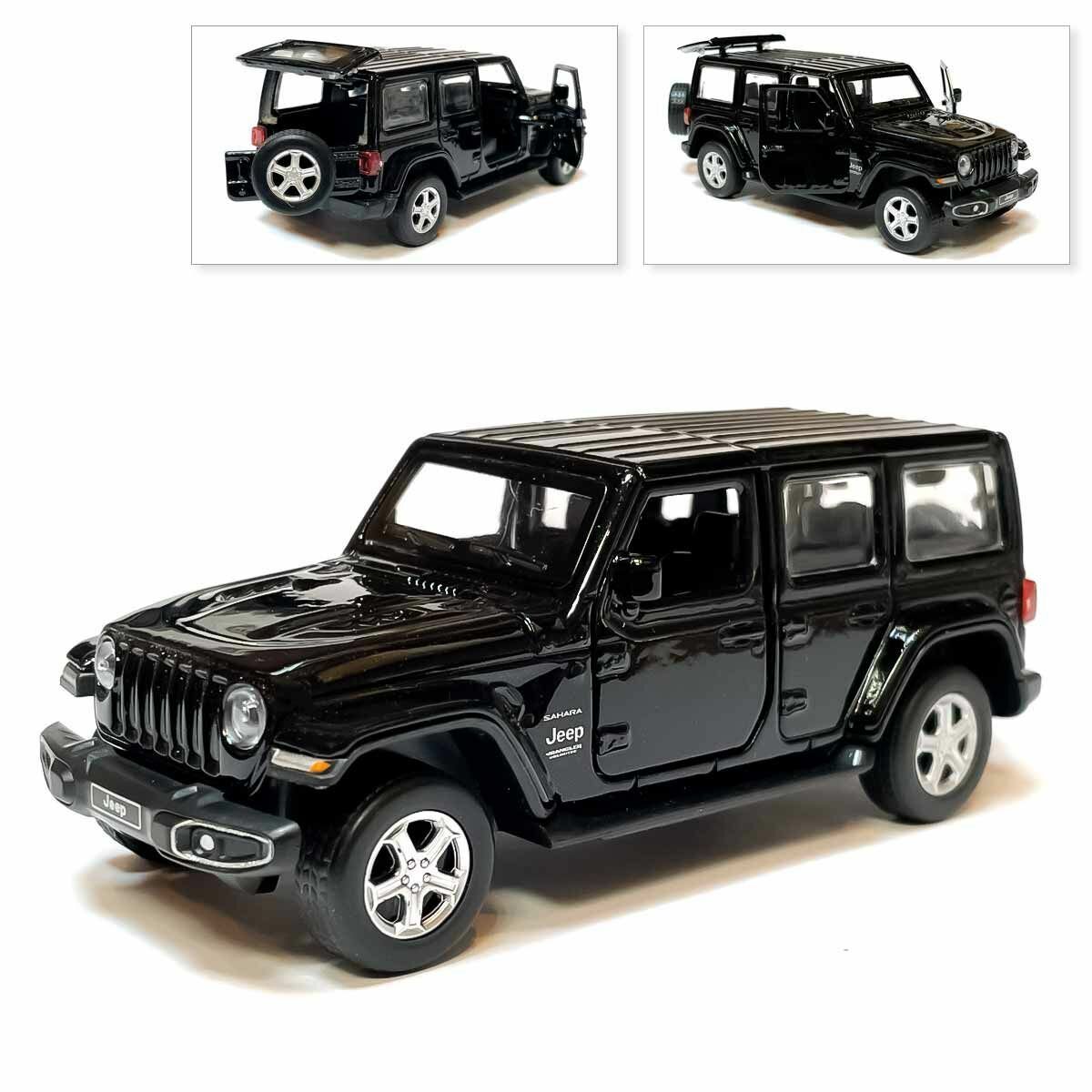 Машинка Jeep Wrangler Sahara, коллекционная, металлическая, черный, Технопарк, 12 см