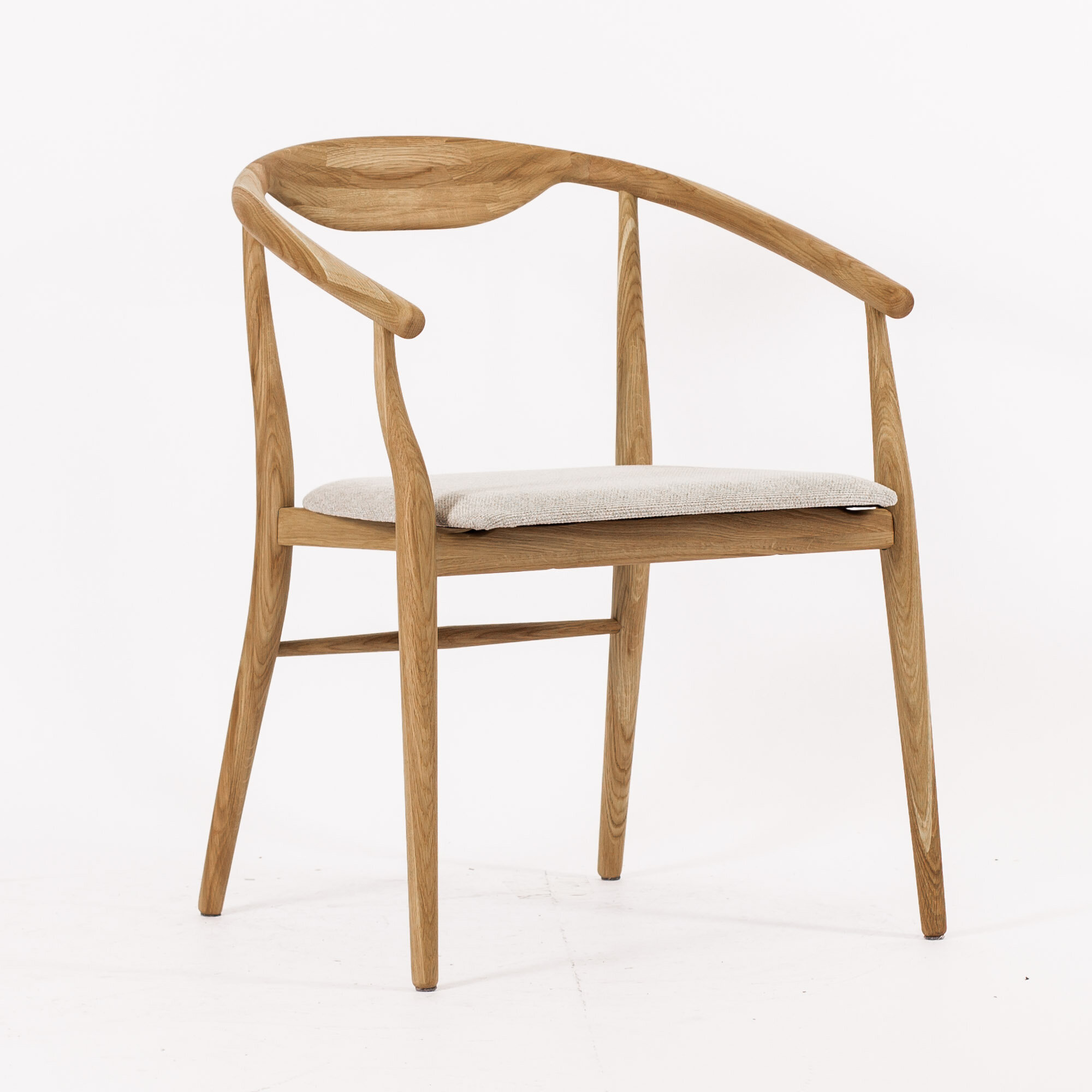 Стул Турин дуб светло-серая ткань тон натуральный (бесцветный матовый) для дома/для гостиной/для столовой/для кафе/кухонный стул/стул кухонный