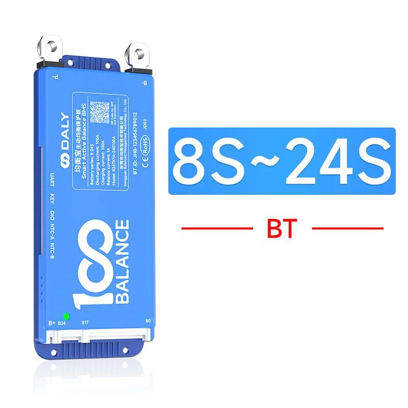 Daly bms Smart bms wifi bluetooth 100-250A для литий-ионных аккумуляторов 100A, 8-24s bt