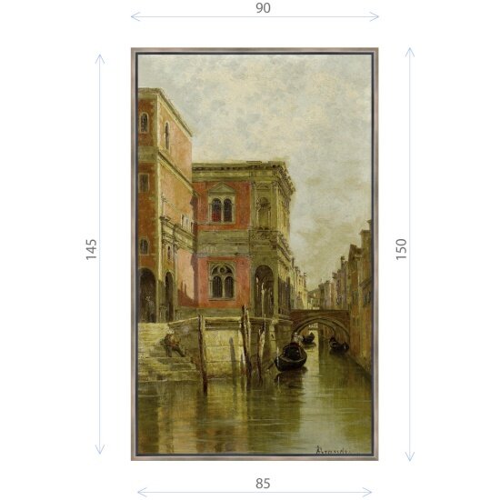 Картина Декор Депо Антониетты Брандейс Венецианский канал Матовый холст в раме 150х90 см